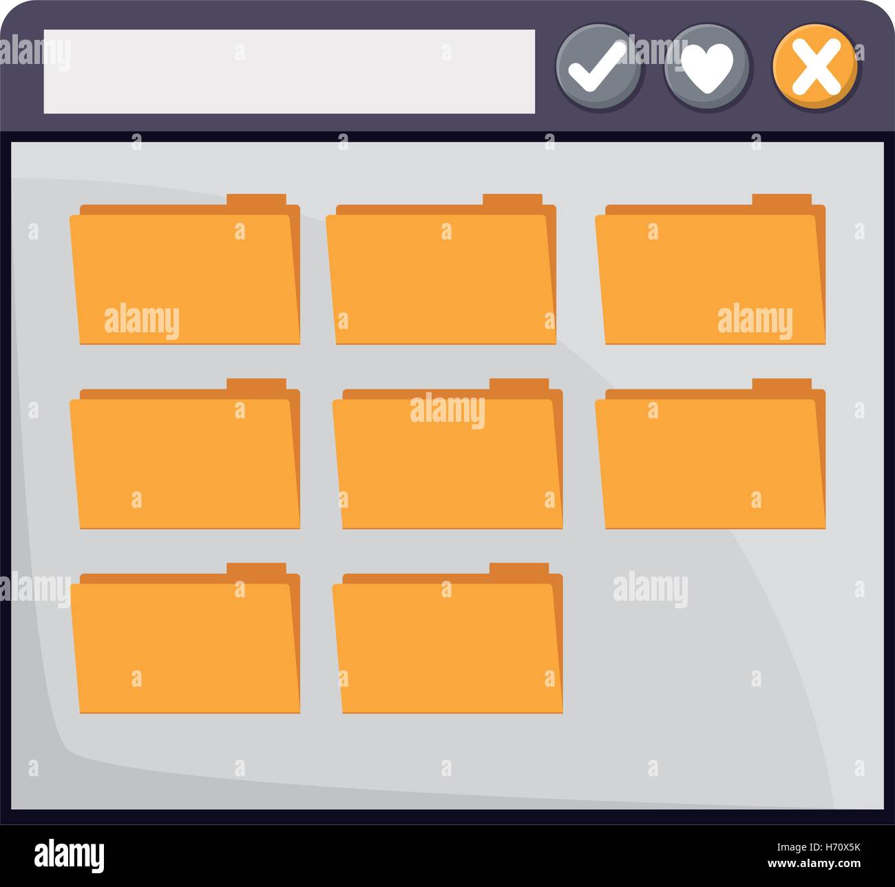internet browse window with files folders icons over white background ...