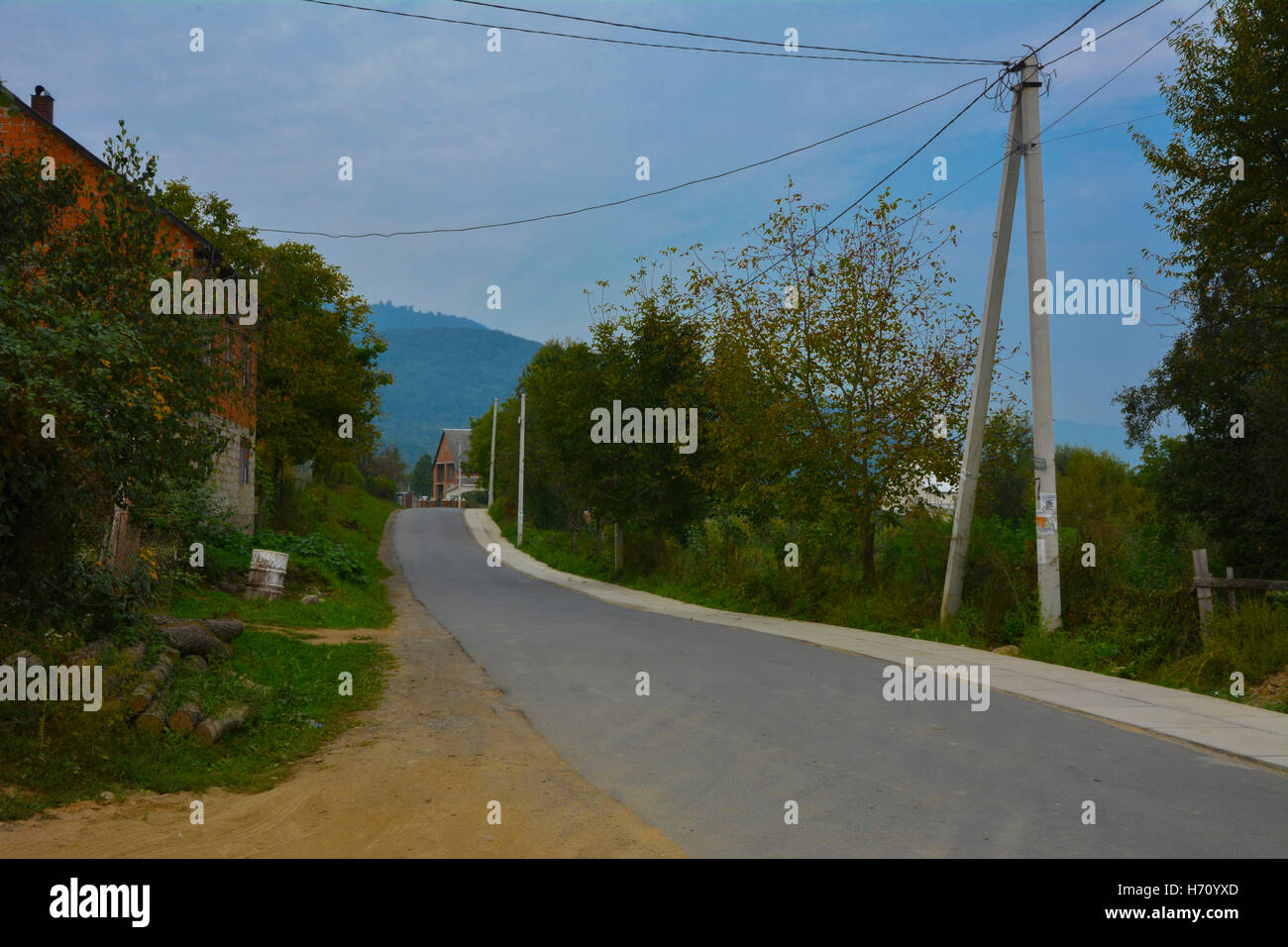 Landscape rural mountainous area in western Ukraine Stock Photo - Alamy