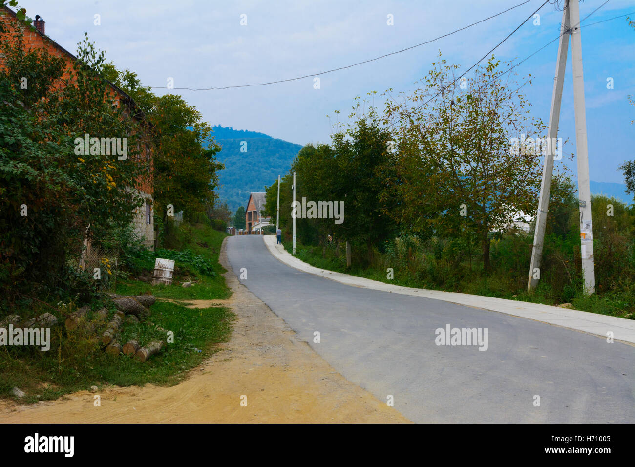 Landscape rural mountainous area in western Ukraine Stock Photo - Alamy
