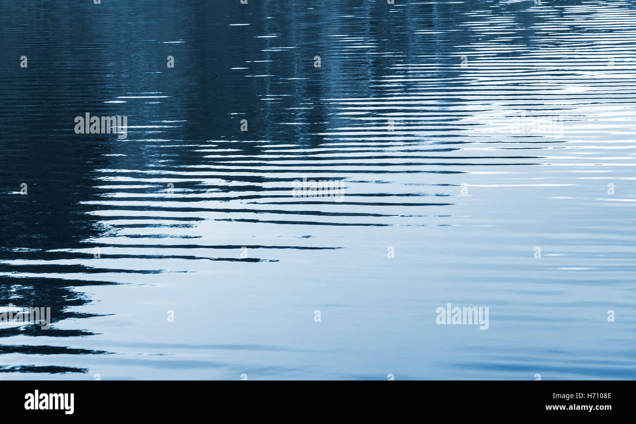 Still blue water background texture with soft ripple and dark ...