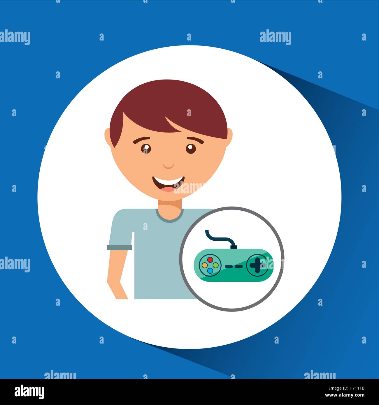 teen cartoon with console control design vector illustration eps 10 ...