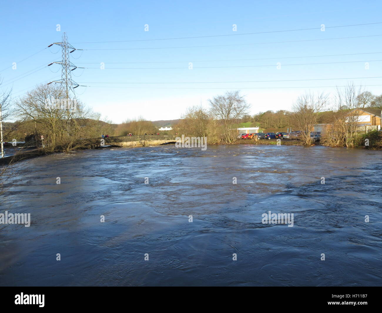 Flooding at Apperley Bridge, Nr Leeds, West Yorkshire Stock Photo - Alamy