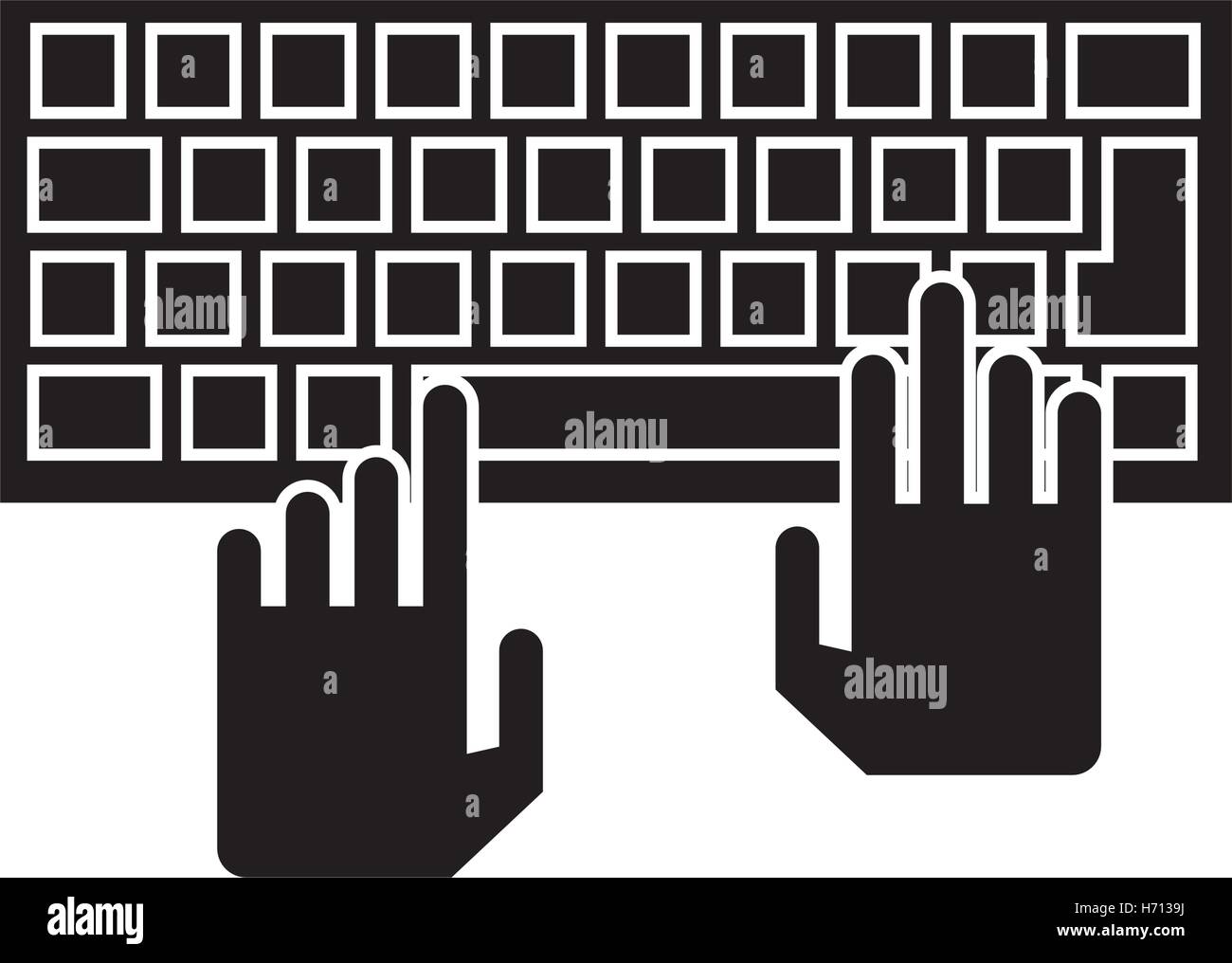 Isolated hands over keyboard device design Stock Vector Image & Art - Alamy