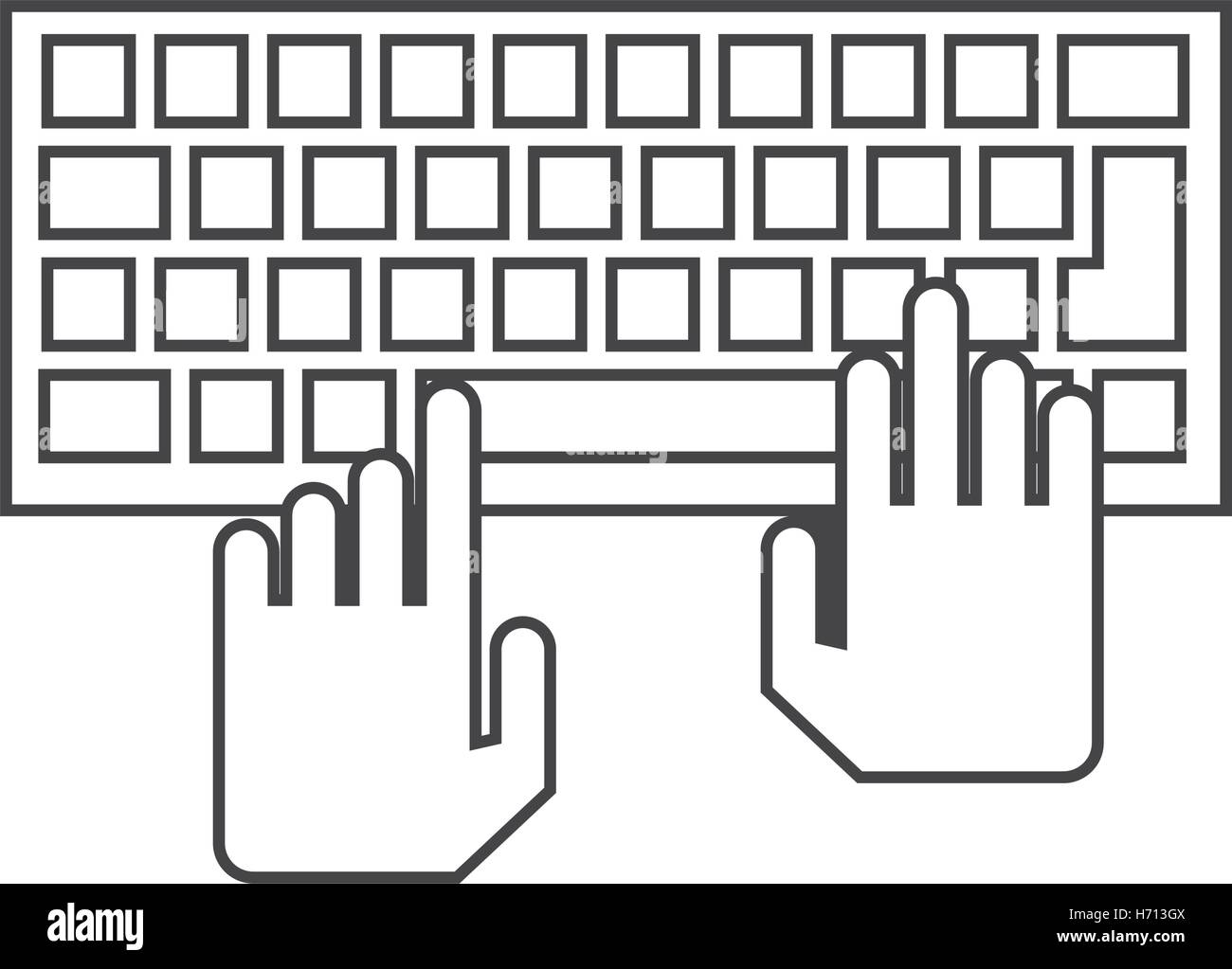 Isolated hands over keyboard device design Stock Vector Image & Art - Alamy