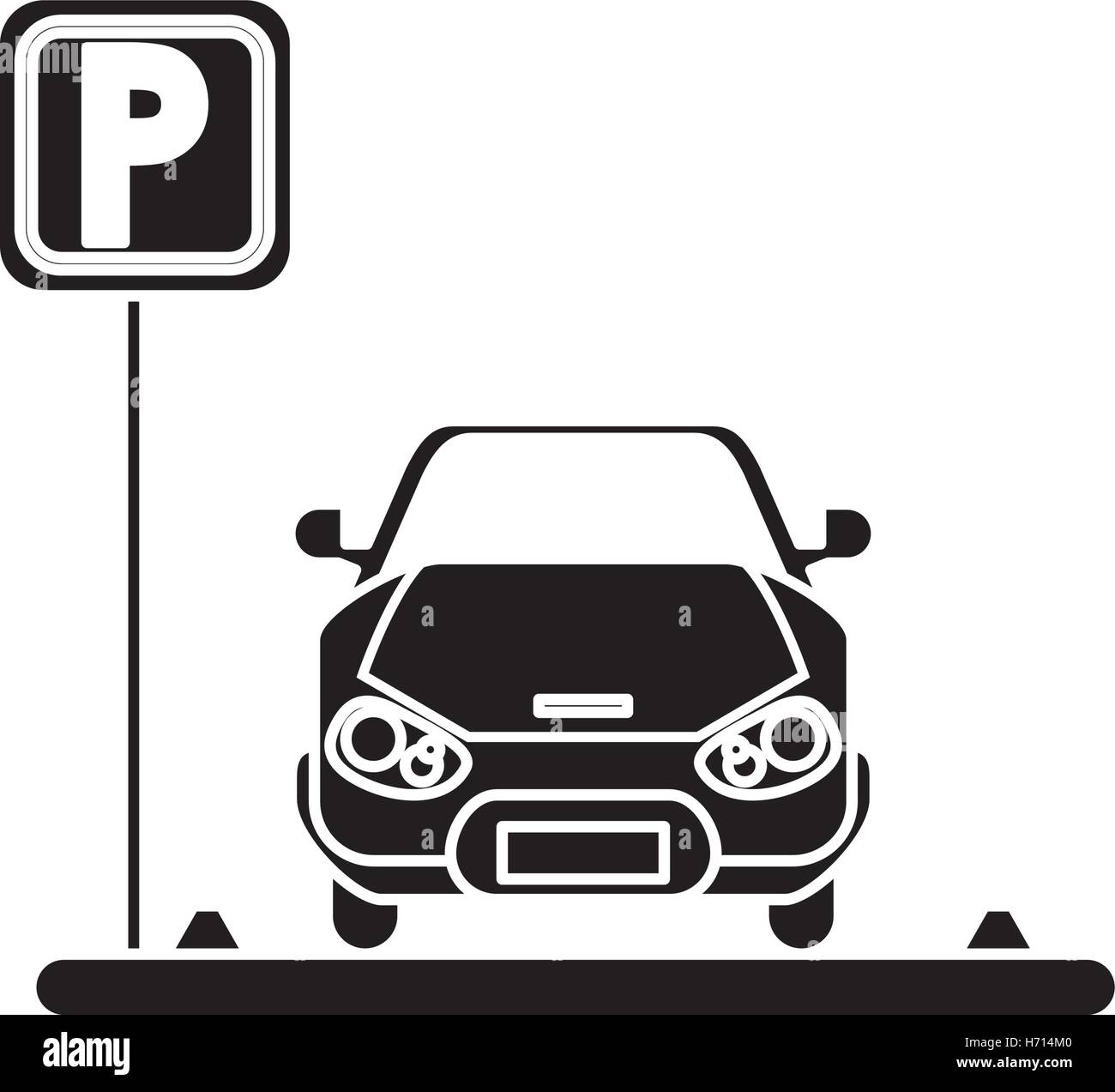 Street parking space restriction Stock Vector Images - Alamy