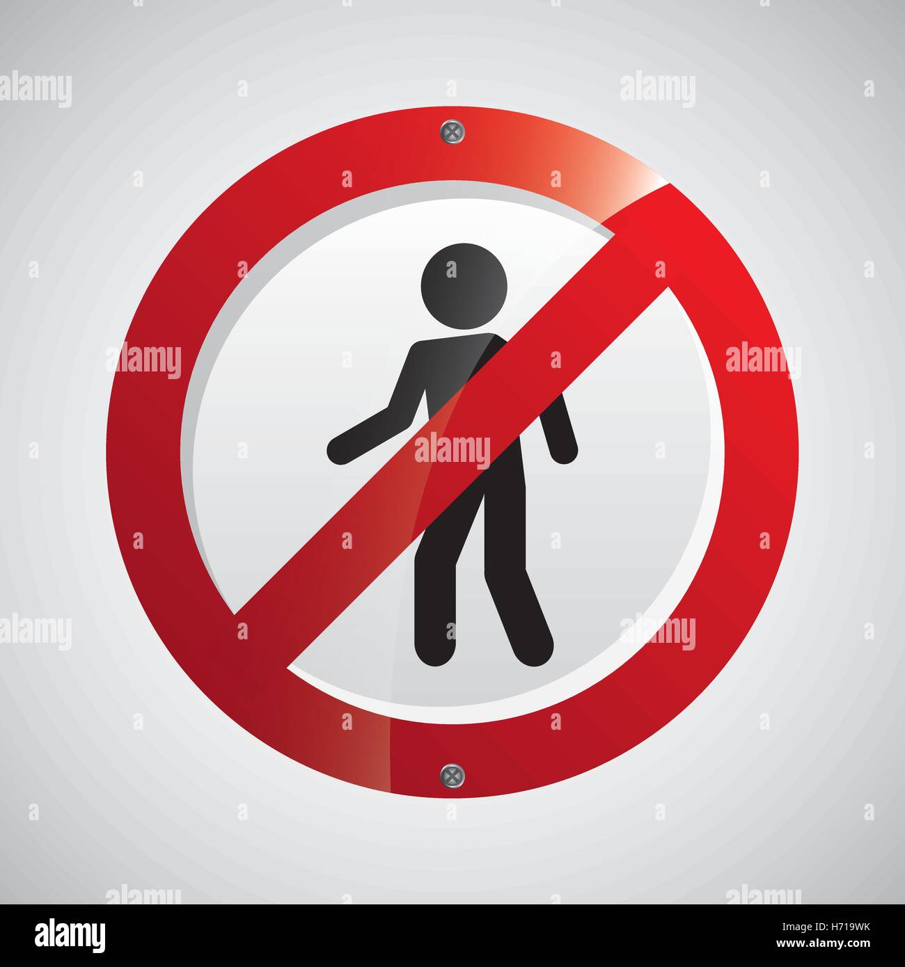 prohibited traffic sign person round icon design vector illustration ...