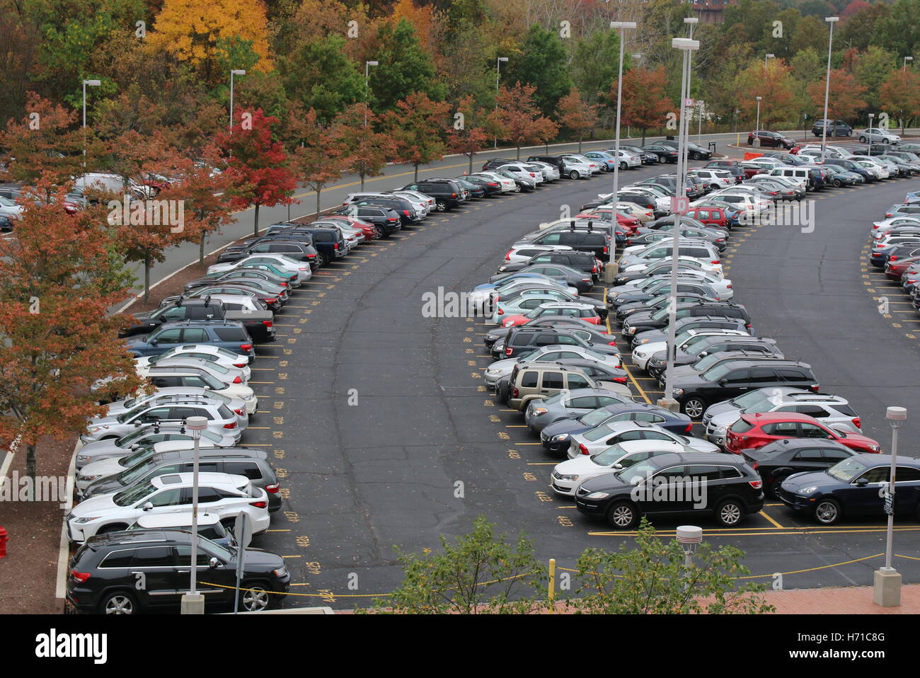 Commuters parking at the train station Stock Photo - Alamy