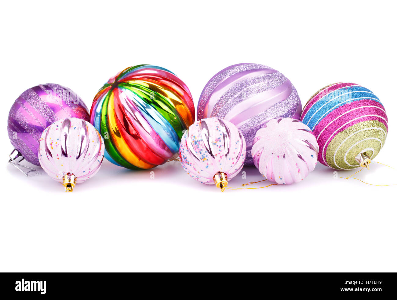 Christmas colorful balls isolated on white background Stock Photo - Alamy