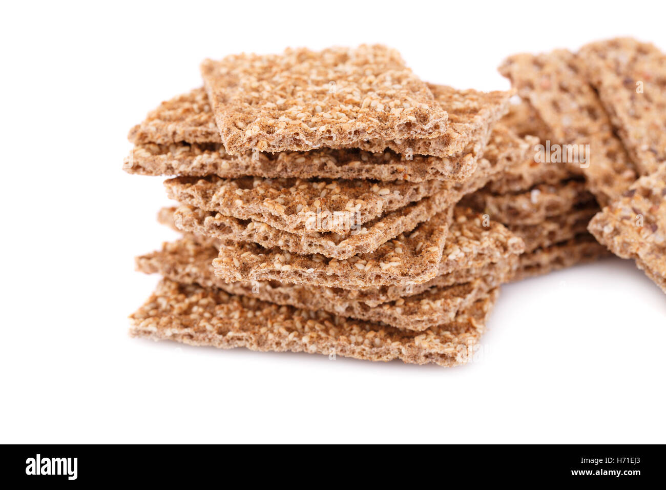 Crackers stack isolated on white background Stock Photo - Alamy