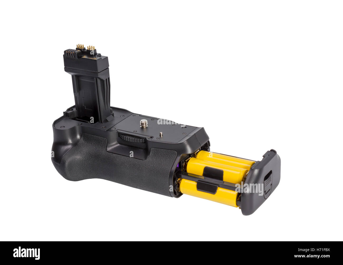 Battery grip for modern DSLR camera isolated on white background Stock ...
