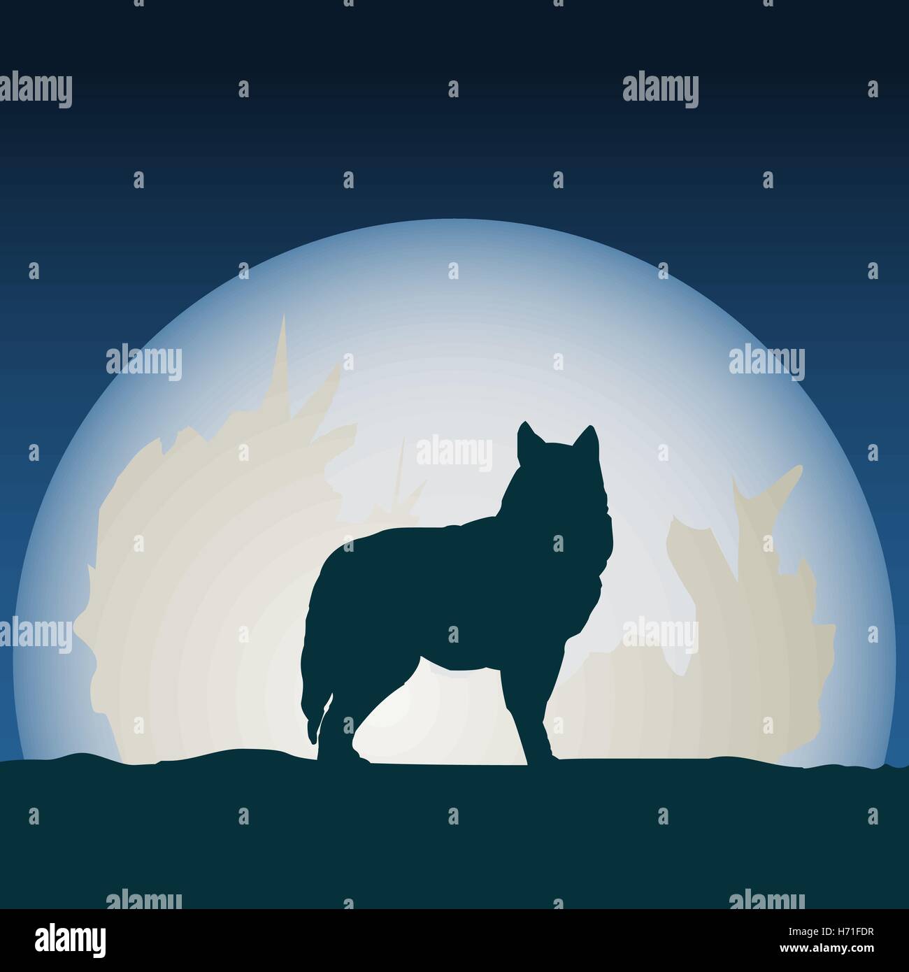Full moon in front Stock Vector Images - Alamy