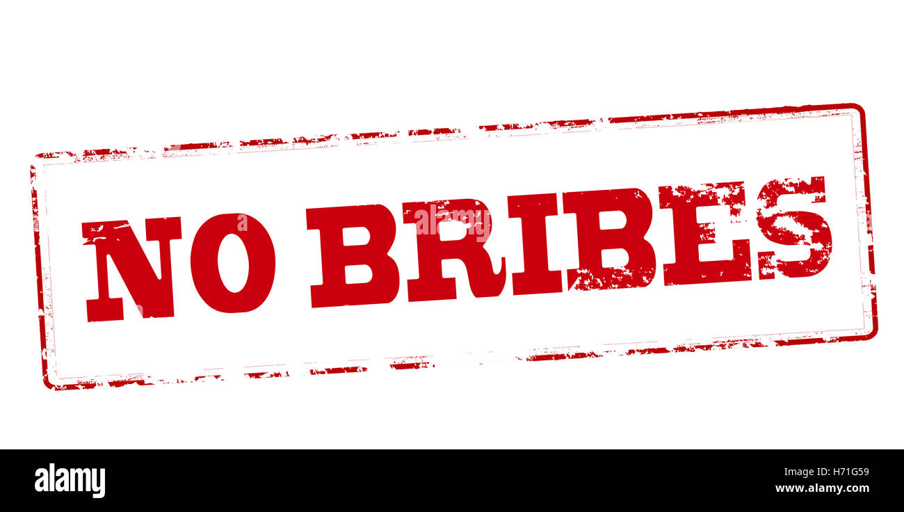 Rubber stamp with text no bribes inside, vector illustration Stock ...