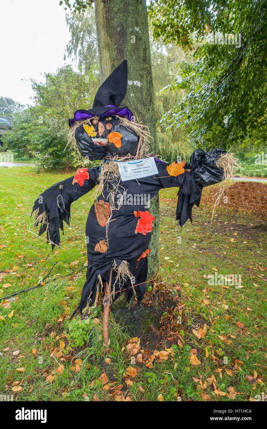 Halloween Witch Scarecrow Competition Stock Photo - Alamy