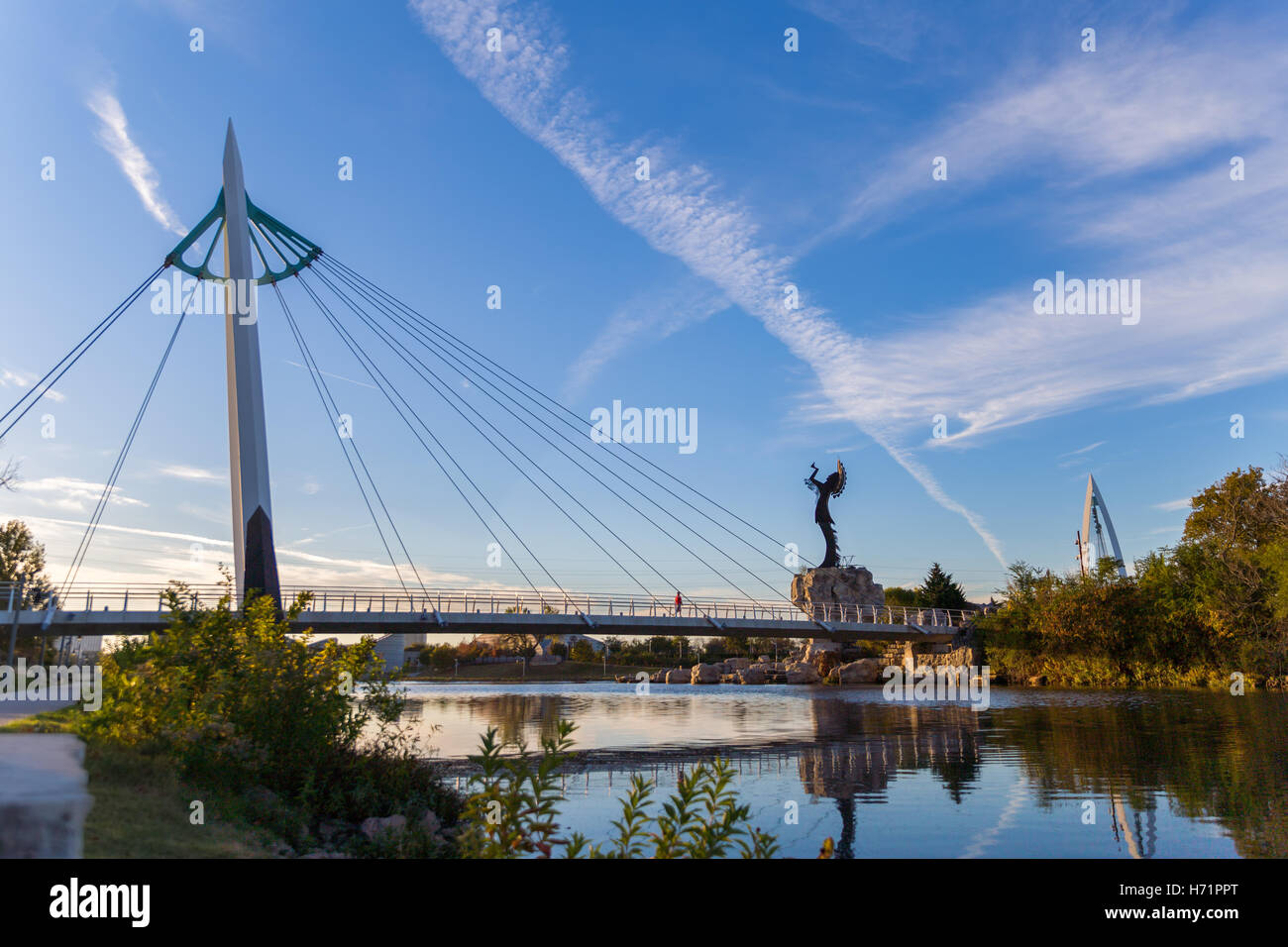 Usa wichita keeper plains footbridge hi-res stock photography and ...