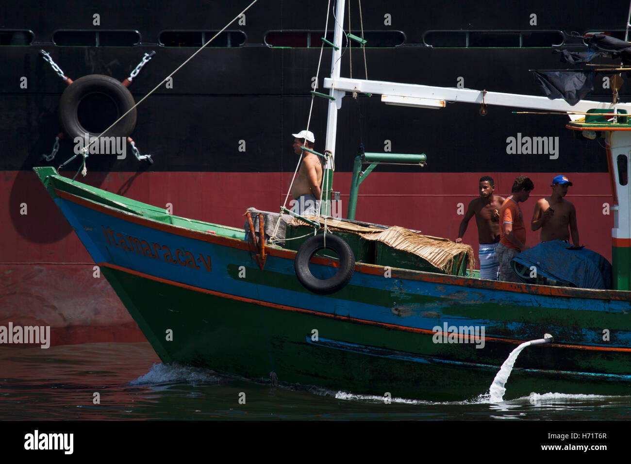 Fishing boat and ship Stock Photo - Alamy