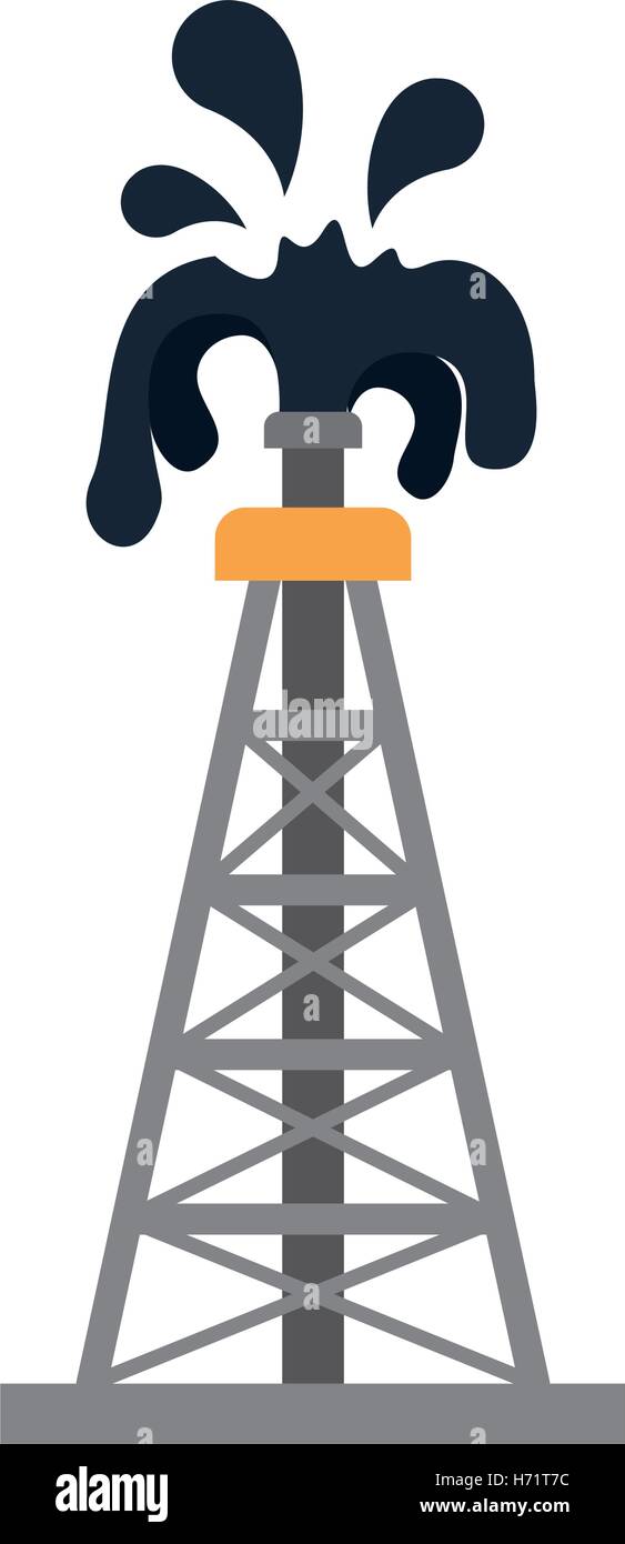 oil tower factory building icon over white background. vector ...