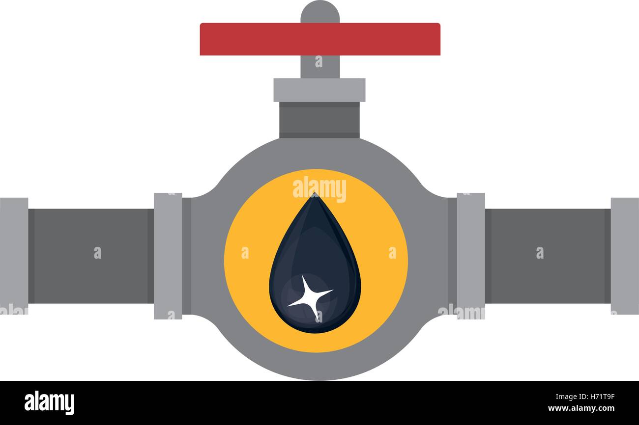 oil tap icon with black drop icon over white background. petroleum and ...