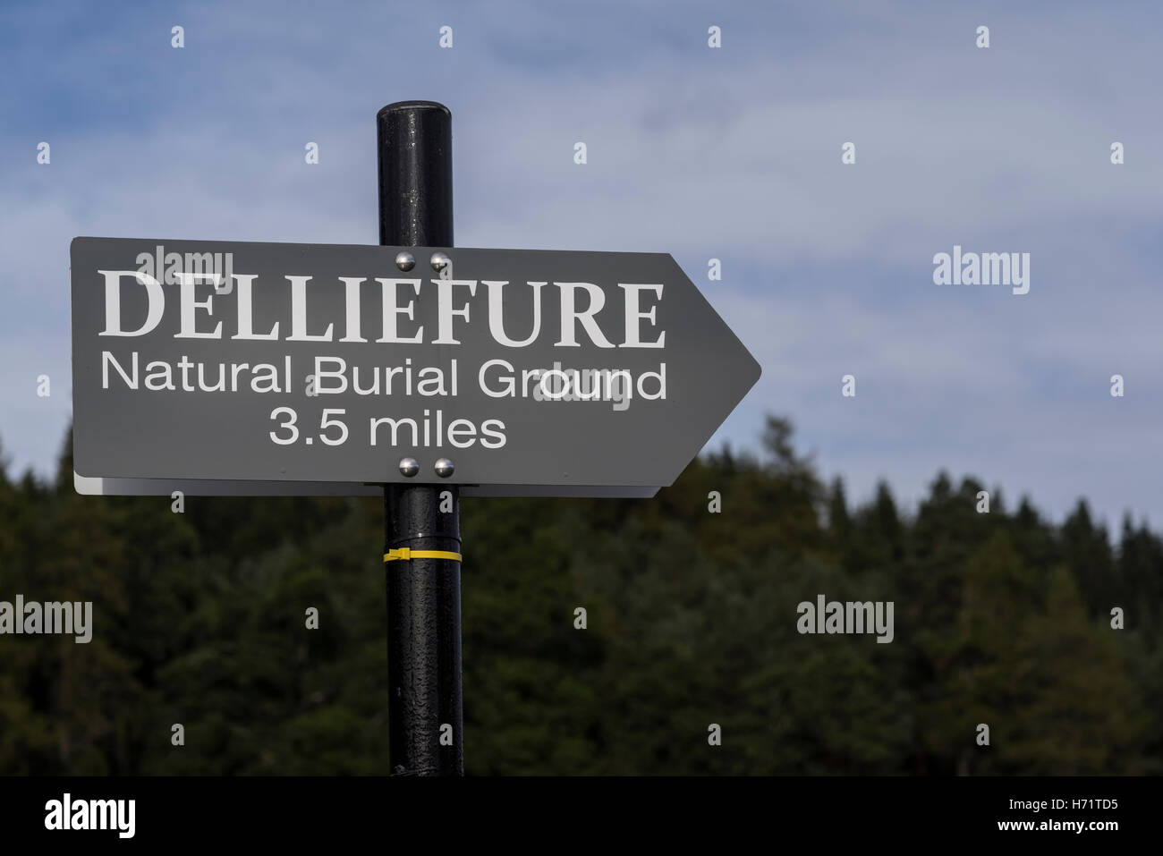 Sign for Natural Burial Ground in Scotland Stock Photo - Alamy