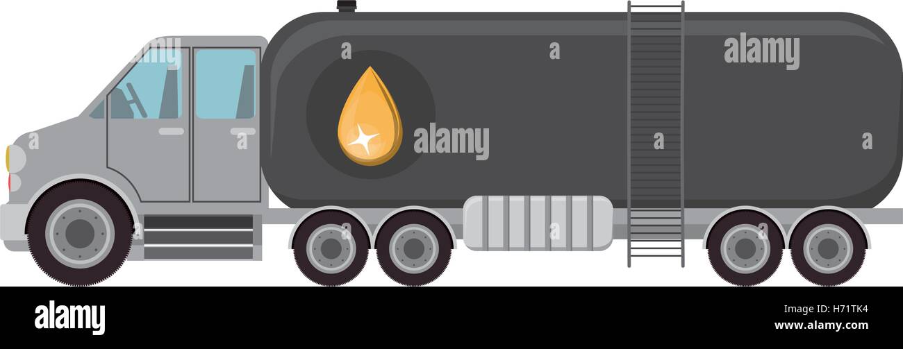 cargo truck with oil tank over white background. vector illustration ...