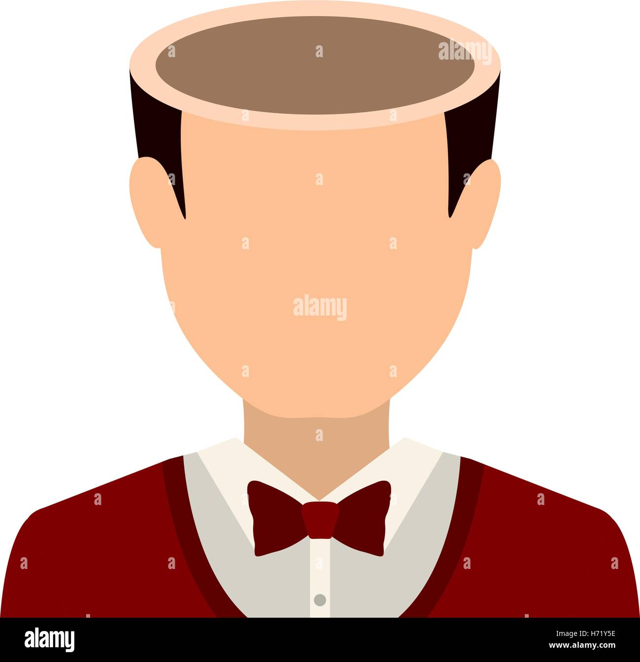avatar man wearing suit and bow tie with open head . profit design ...
