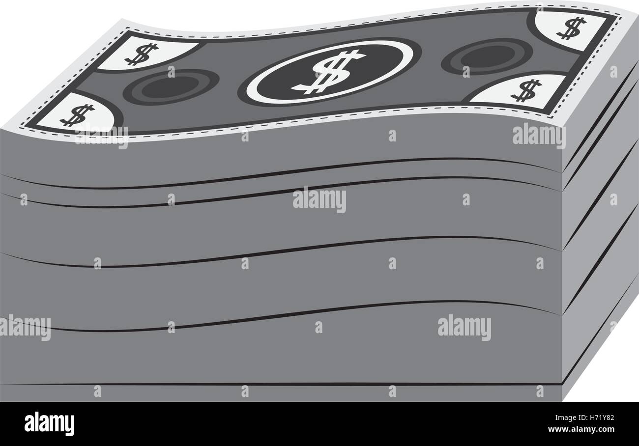 stack of bills icon. money item over white background. vector ...