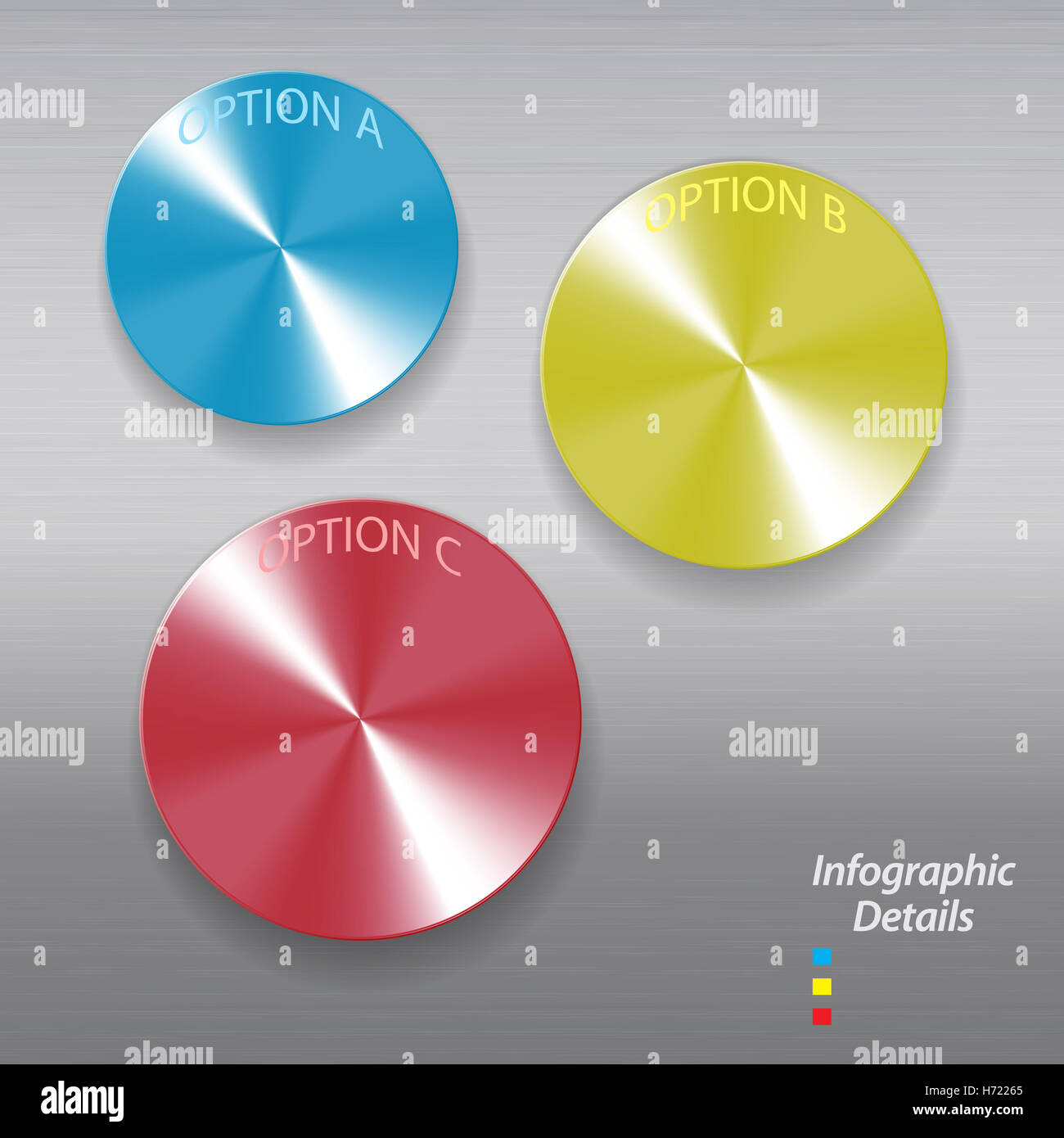 Metallic Circles Info graphic Over Brushed Metallic Background with ...