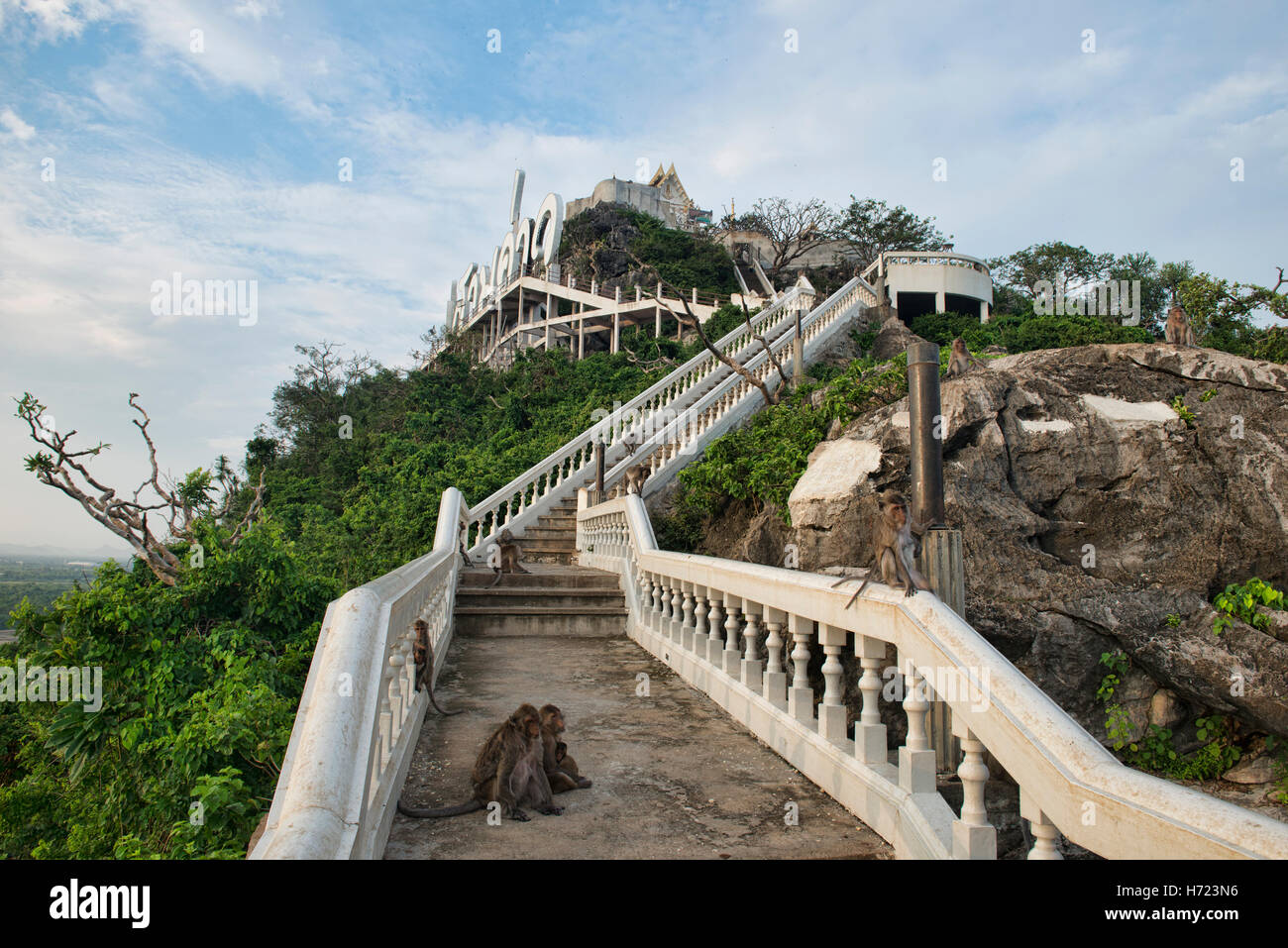 Khao Chong Krachok monkey temple, Prachuap Khiri Khan, Thailand Stock ...
