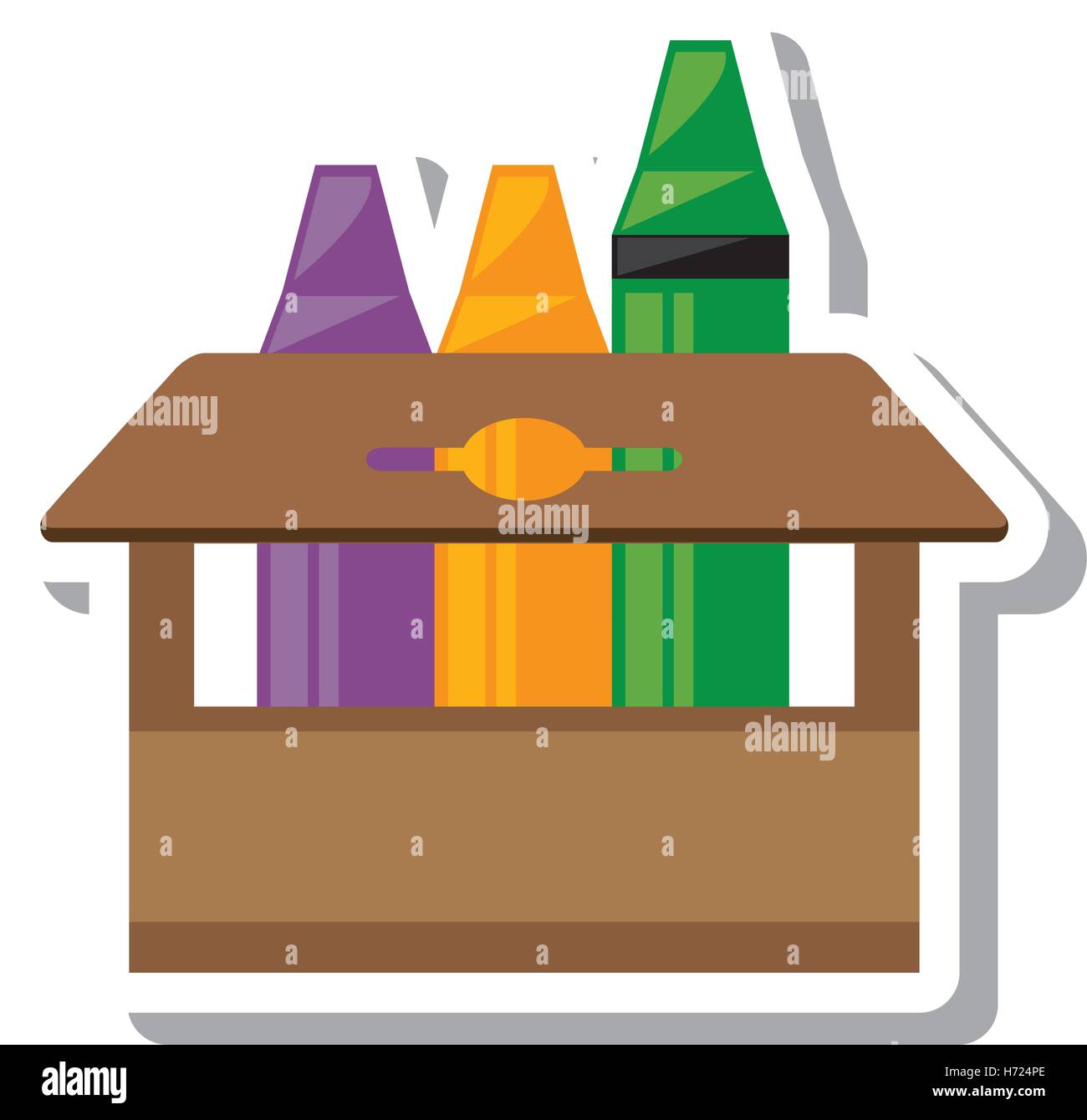crayons box isolated icon vector illustration design Stock Vector Image ...