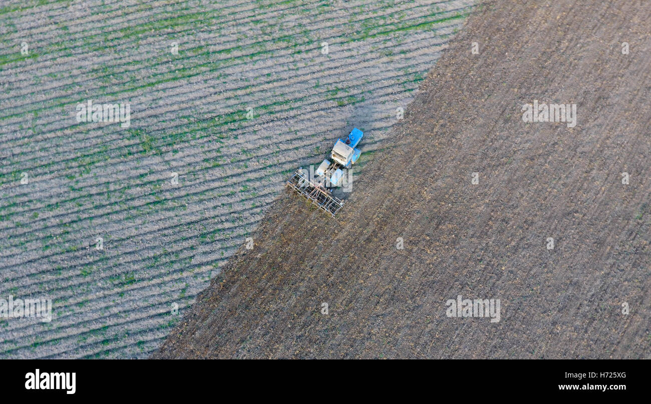 Tractor disking field hi-res stock photography and images - Alamy