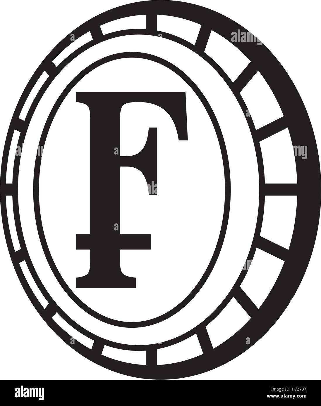 franco coin isolated icon vector illustration design Stock Vector Image ...