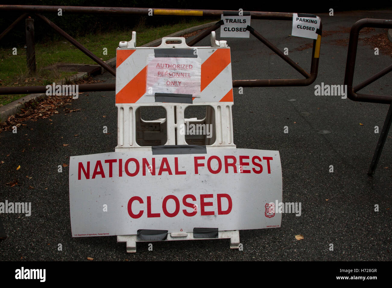National Forest Closed - sign on Highway 1, in Big Sur, California ...