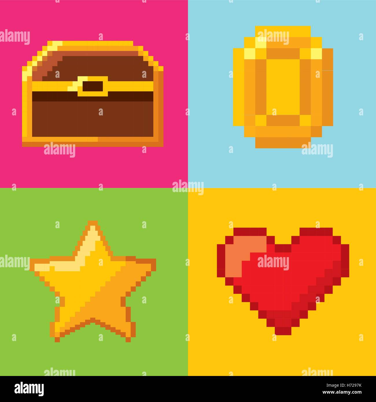 pixelated video game icons vector illustration design Stock Vector ...