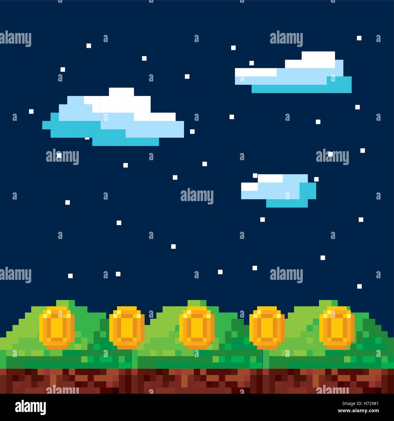 pixelated video game icons vector illustration design Stock Vector ...