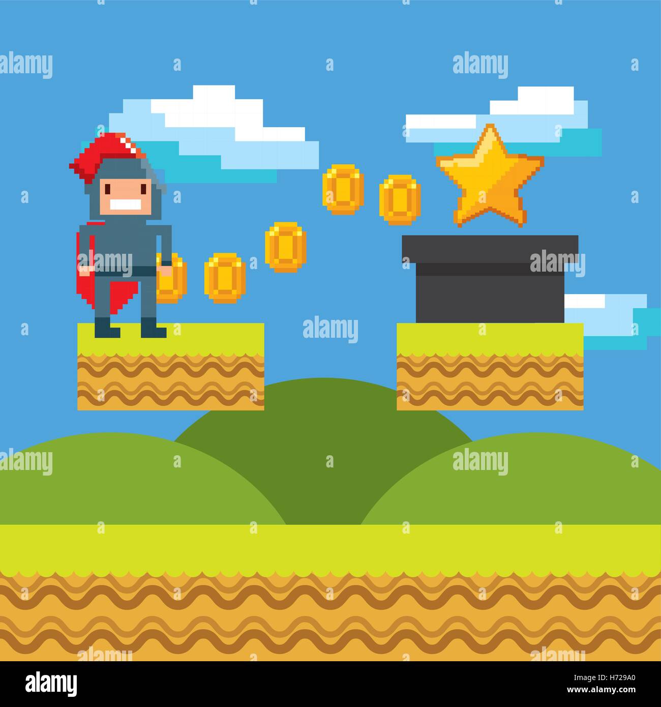 pixelated video game icons vector illustration design Stock Vector ...