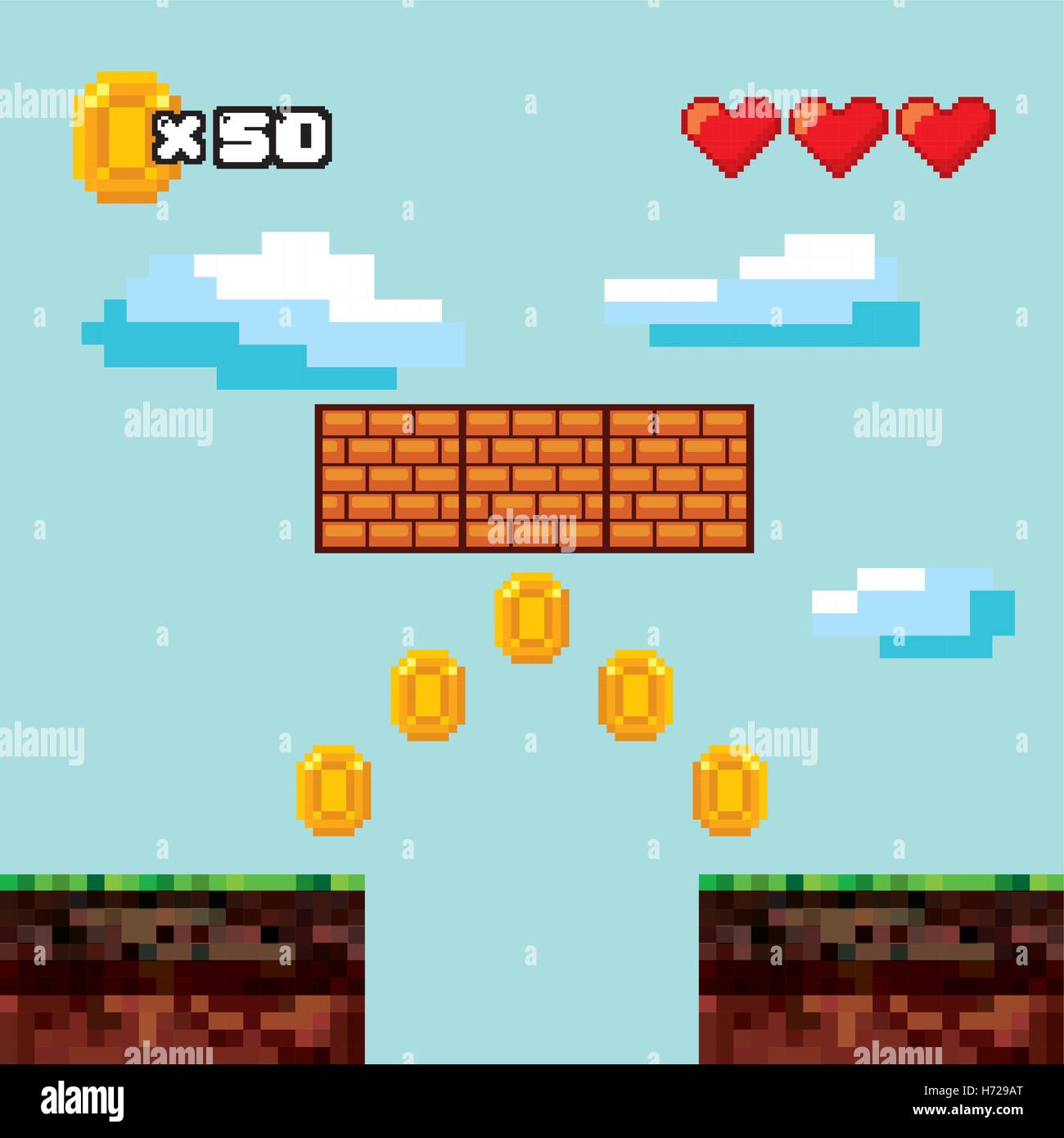 pixelated video game icons vector illustration design Stock Vector ...