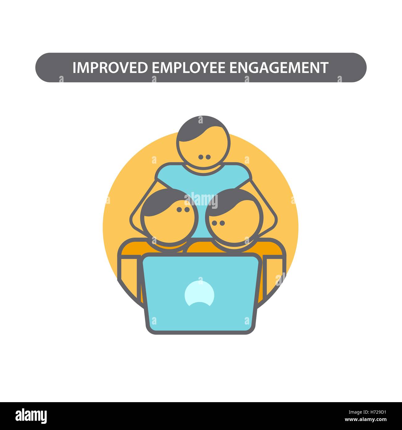 Line icon with flat design elements of business concept employee ...