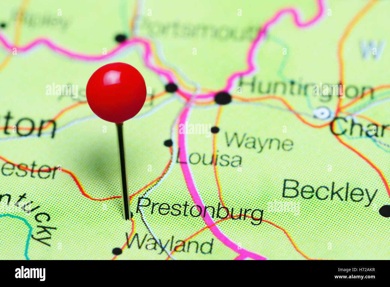 Prestonburg pinned on a map of Kentucky, USA Stock Photo - Alamy