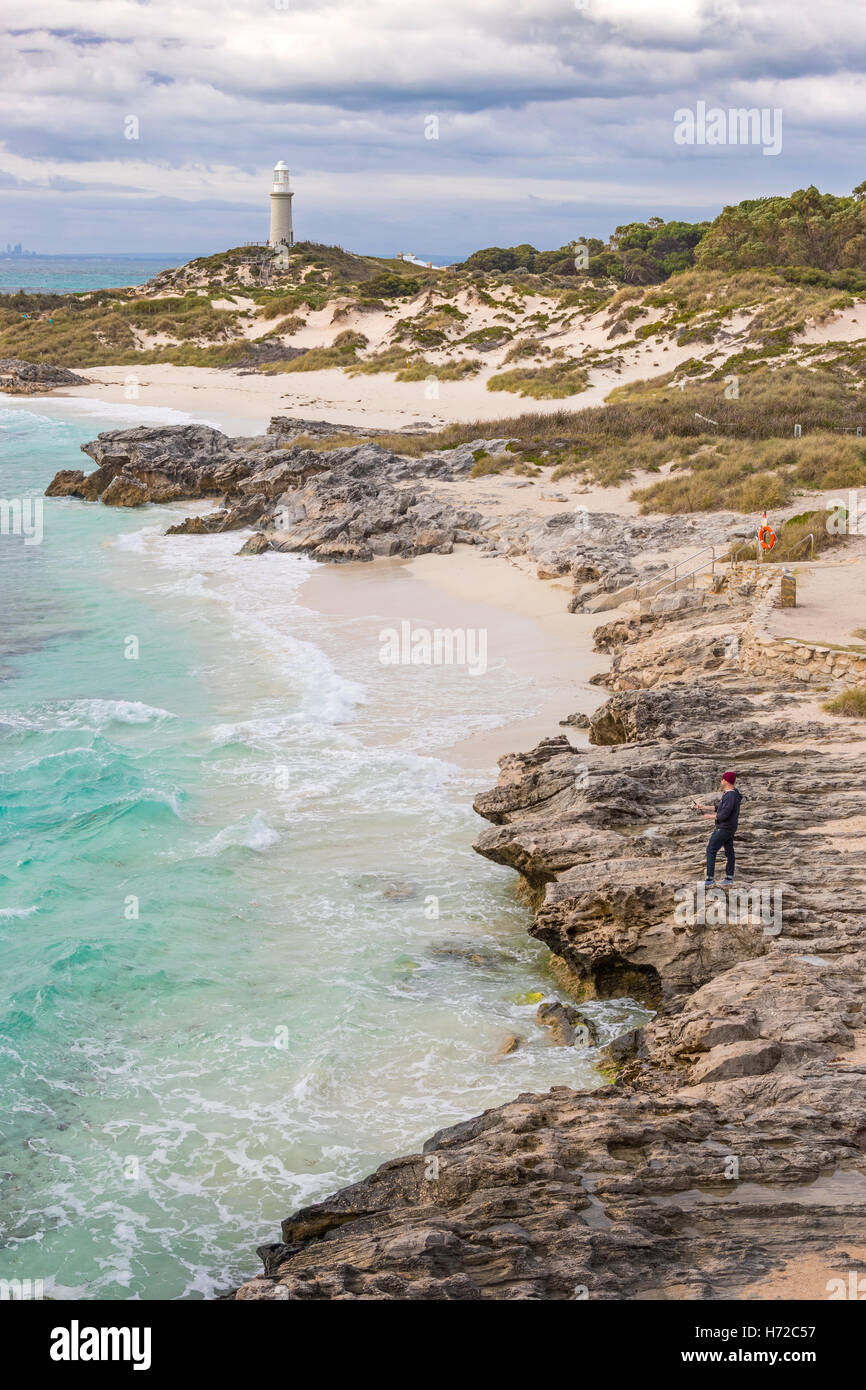 Cloudy skies over The Basin, Pinky Beach and Bathurst Lighthouse at ...