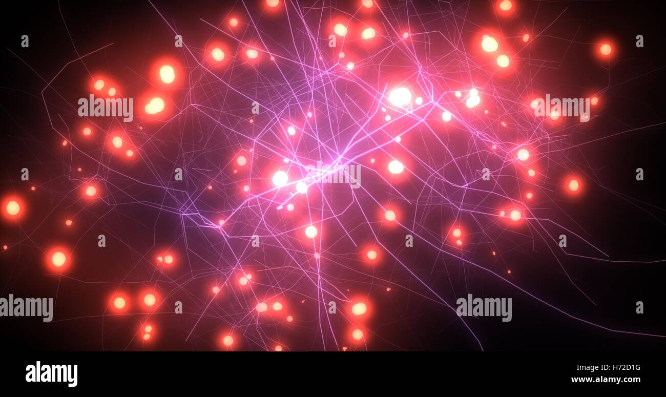 Glowing vibrant red, purple, indigo, pink Lattice cosmic string ...