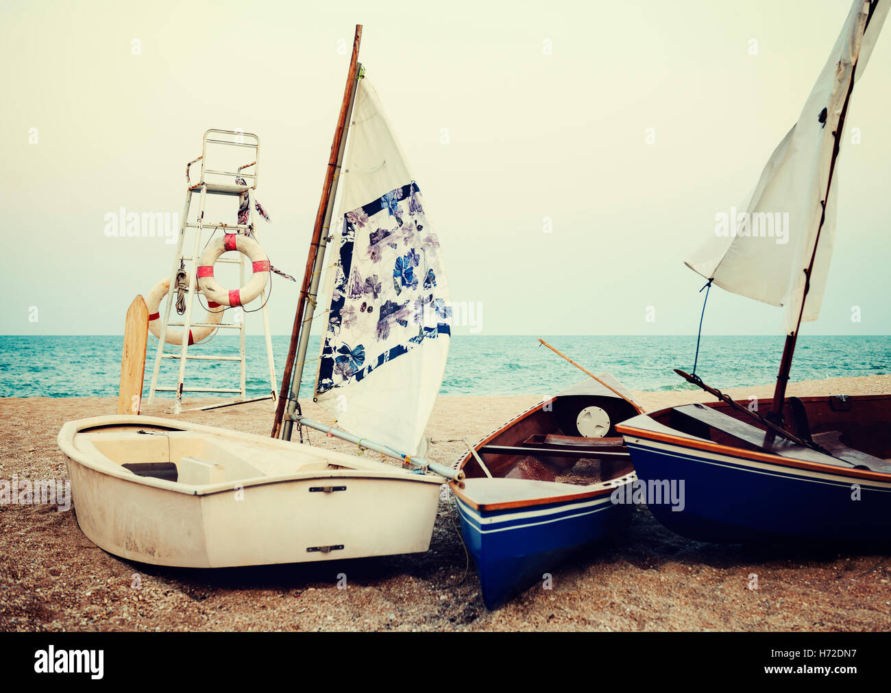 Life Guard Chair Flotation Buoy Sea Shore Sail Boat Concept Stock Photo ...