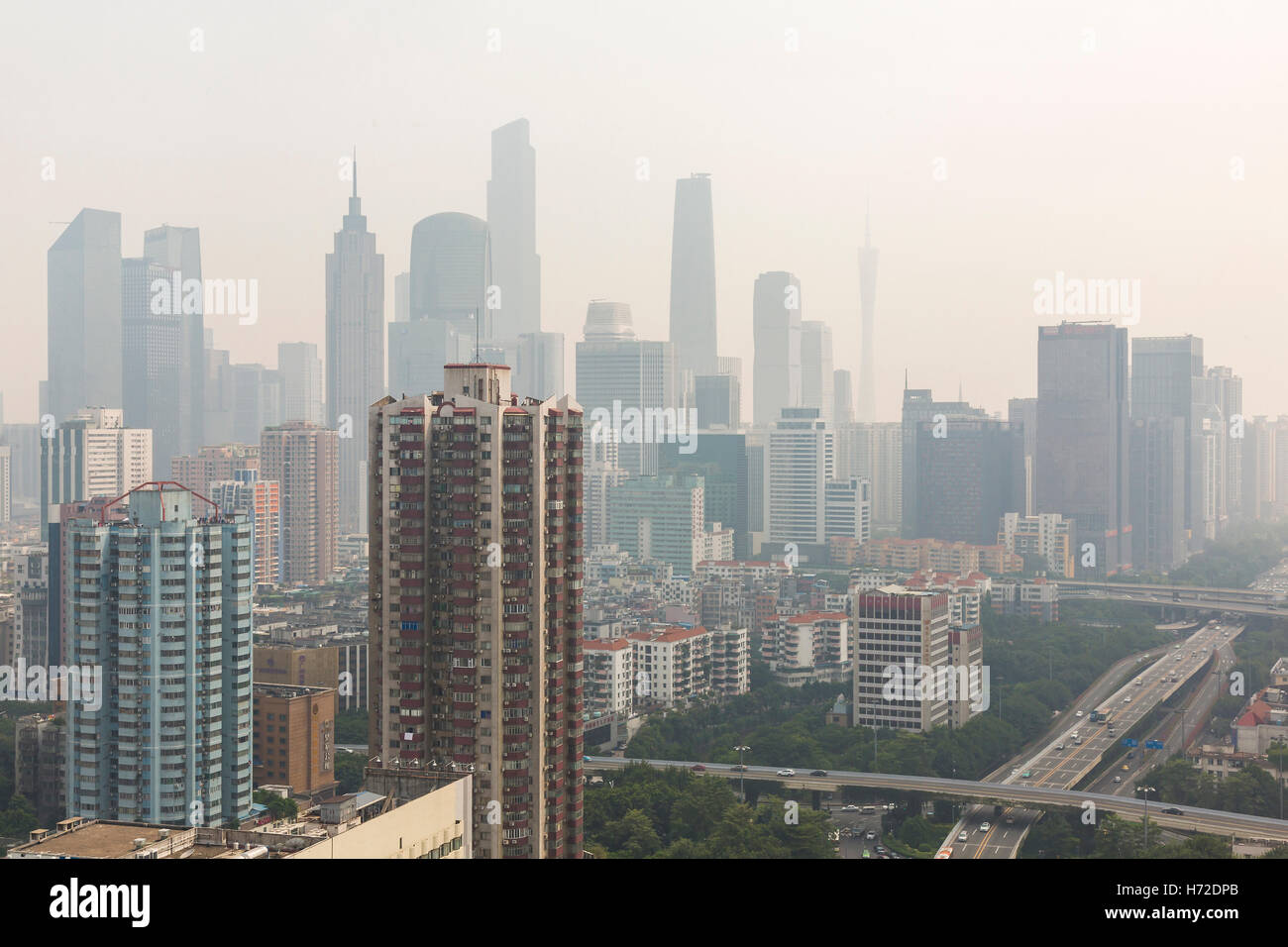 Guangzhou, China. September 2016. View of the financial district during ...
