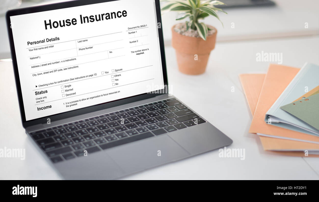 House Insurance Document Form Concept Stock Photo - Alamy