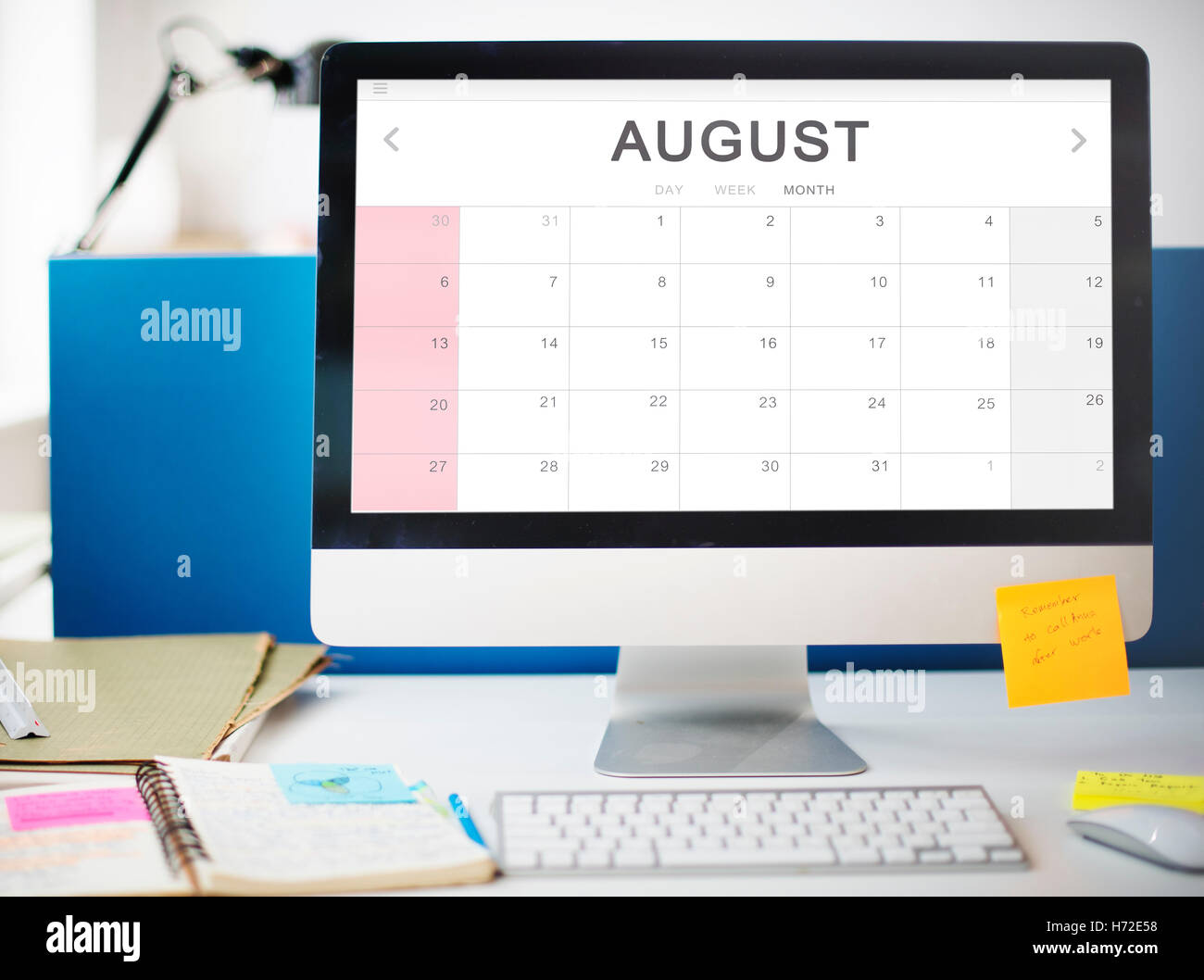 August Monthly Calendar Weekly Date Concept Stock Photo - Alamy