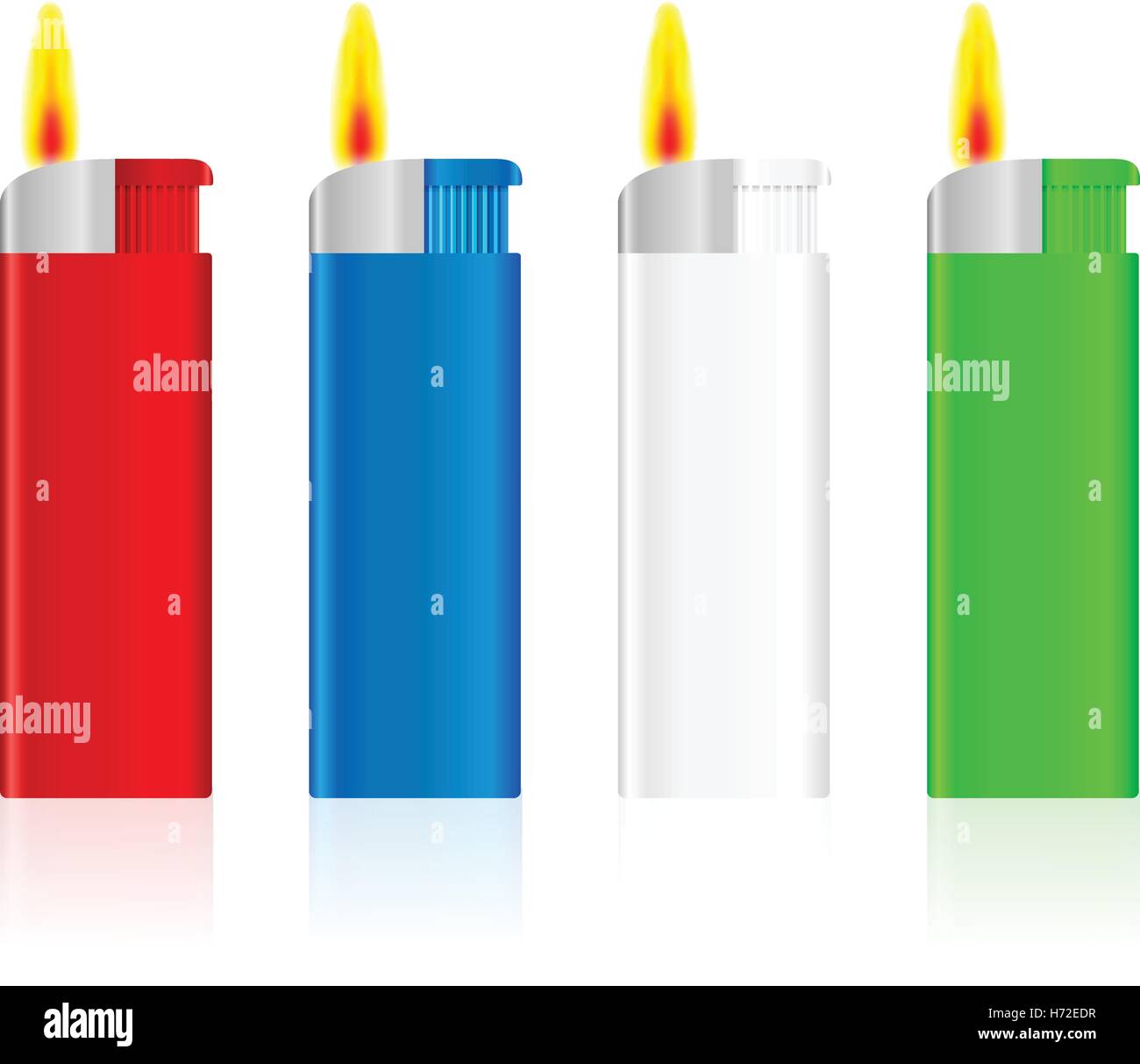 Lighter set fire on a white background. Vector illustration Stock ...