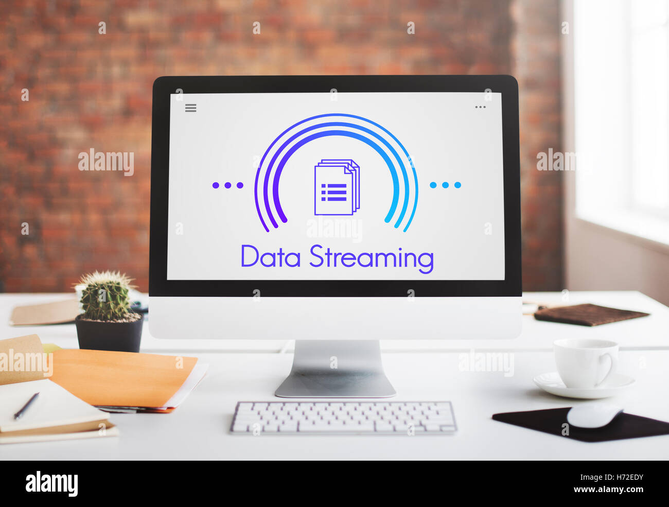 Data Streaming Connection Computer Technology Concept Stock Photo - Alamy