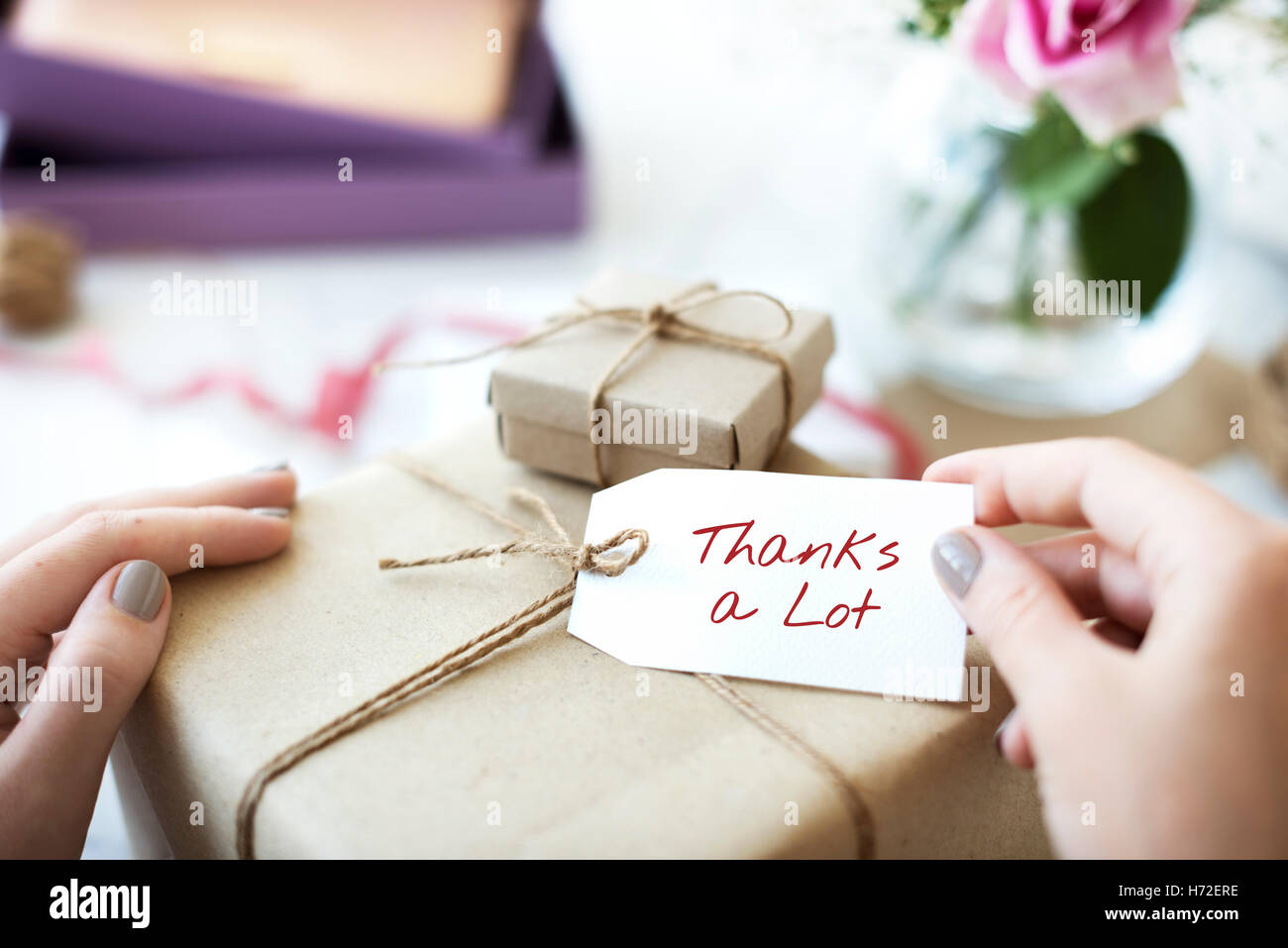Thanks Lot Word Grateful Handwritten Concept Stock Photo - Alamy