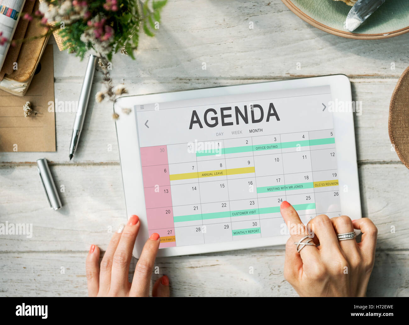 Calendar Agenda Event Meeting Reminder Schedule Graphic Concept Stock ...