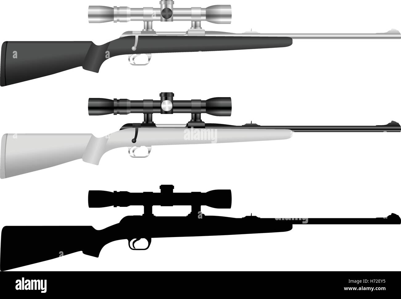 Rifle set on a white background. Vector illustration Stock Vector Image ...