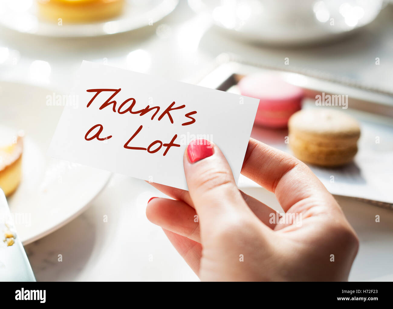 Thanks Lot Word Grateful Handwritten Concept Stock Photo - Alamy