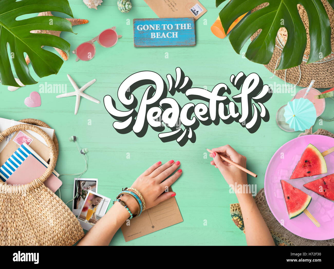 Beach Vocation Enjoy Holidays Summer Concept Stock Photo - Alamy